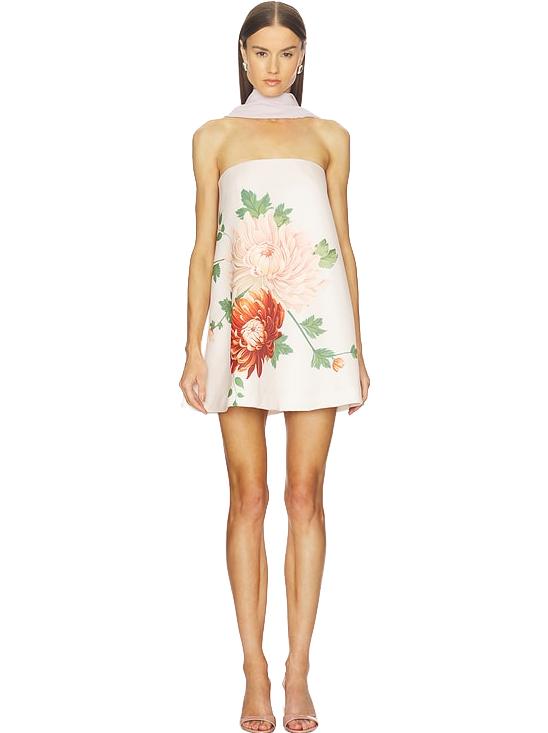 SAU LEE Ruby Mini Dress with Scarf